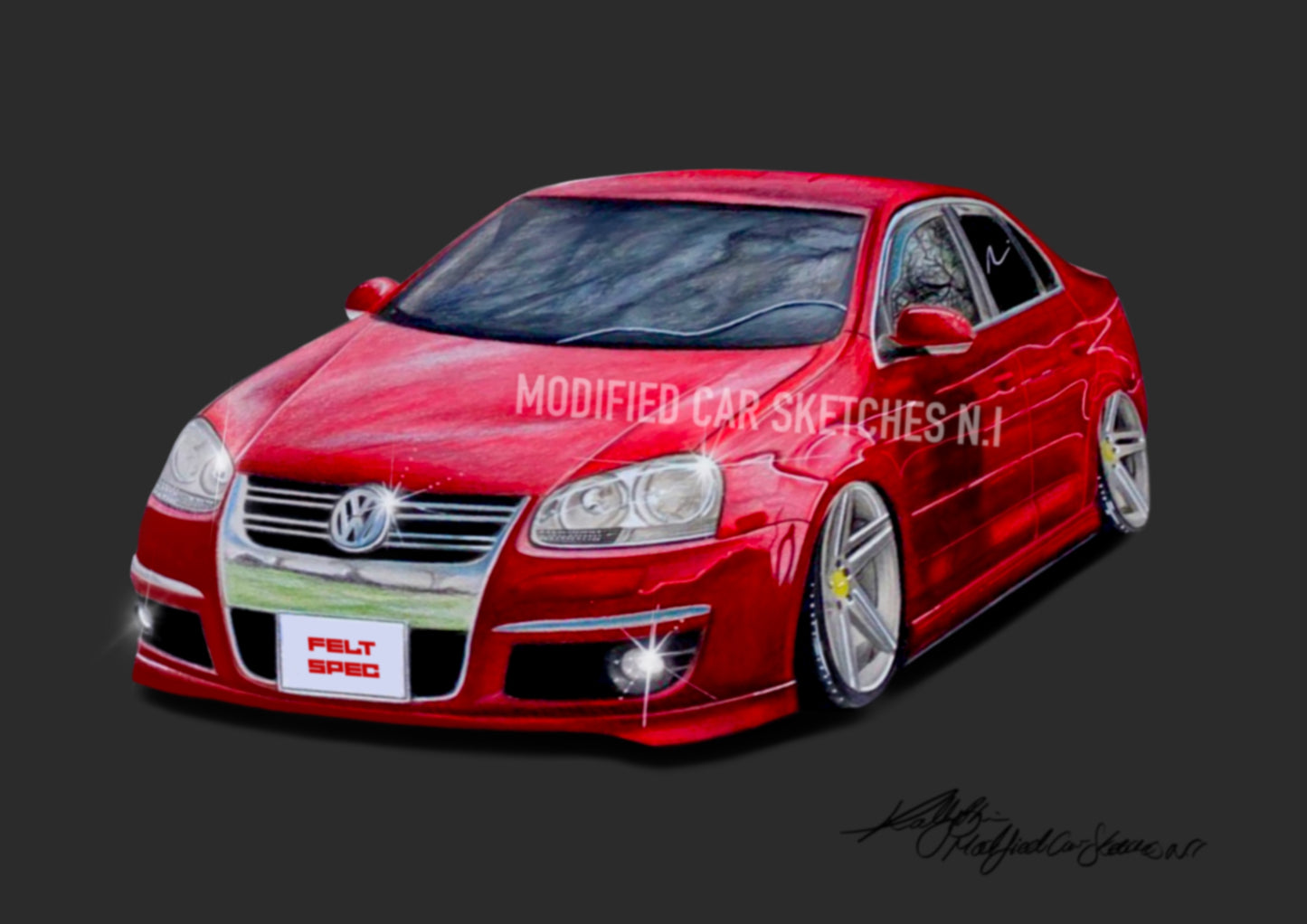 Mk5 Jetta Print – Modified Car Sketches