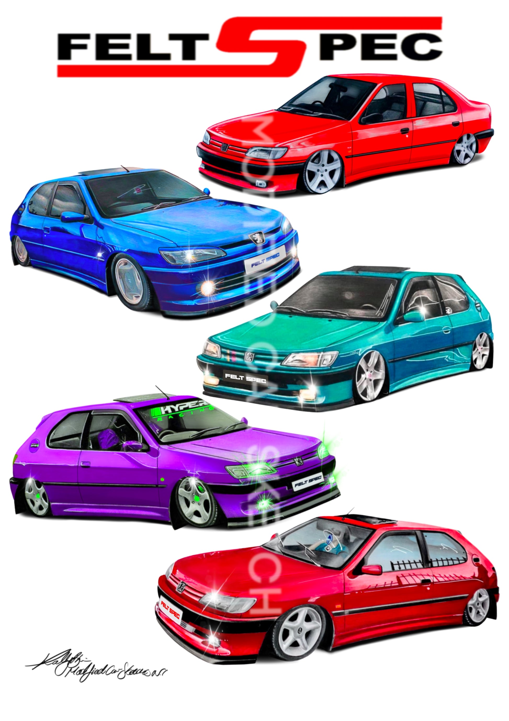 Exclusive 306 D-turbo Poster – Modified Car Sketches