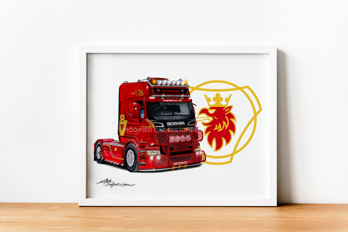 Exclusive Scania Print – Modified Car Sketches